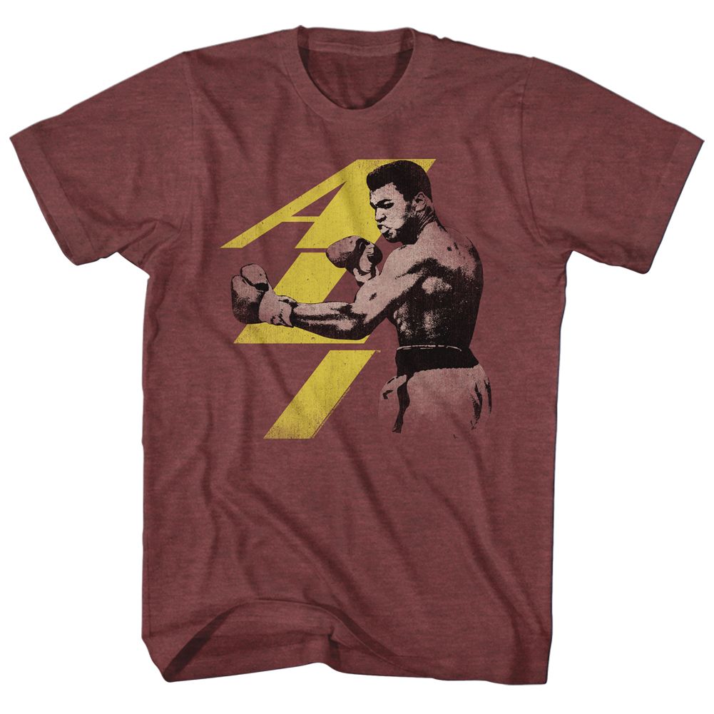 Muhammad Ali Shirt Punch Heather Maroon T-Shirt - Muhammad Ali Shirts