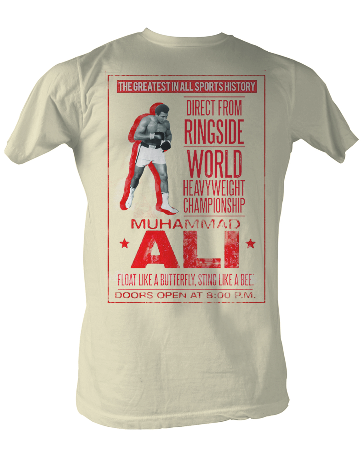 Muhammad Ali T-shirt Ali Poster Dirty White Tee Shirt - Muhammad Ali Shirts