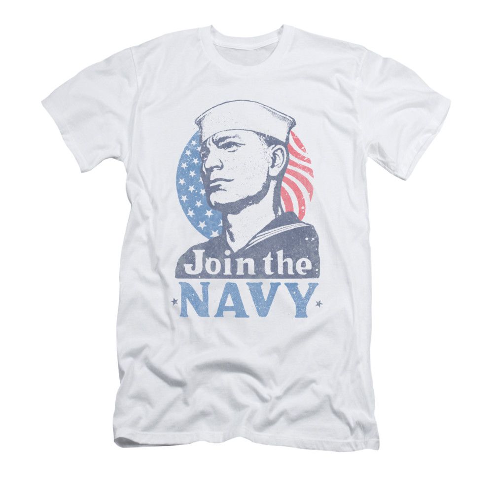 Navy Shirt Slim Fit Navy Join The Navy White T-Shirt - Navy Join The ...