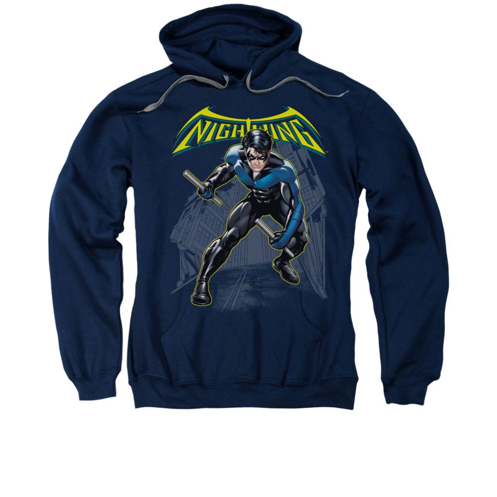 Nightwing DC Comics Hoodie Sweatshirt Nightwing Navy Blue Adult Hoody ...