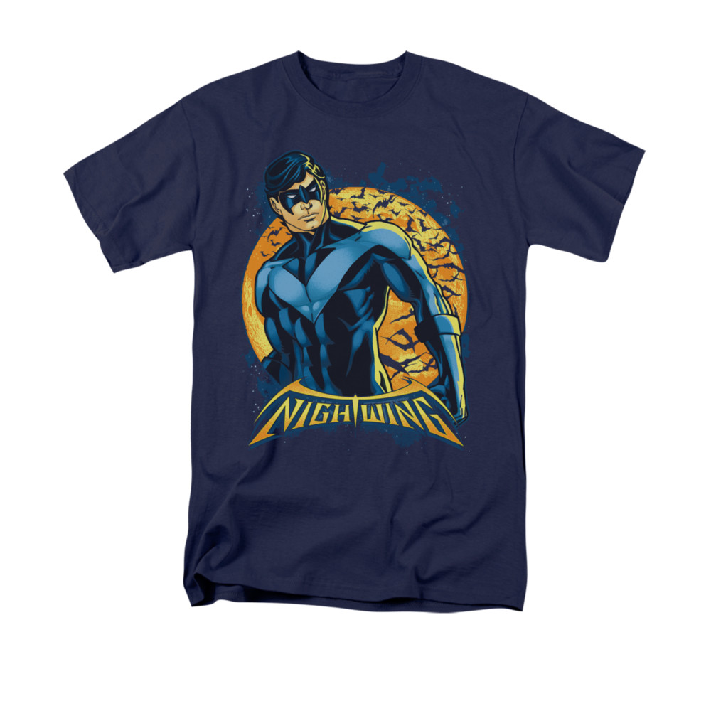 Nightwing DC Comics Shirt Moon Adult Navy Blue Tee T-Shirt - Nightwing ...