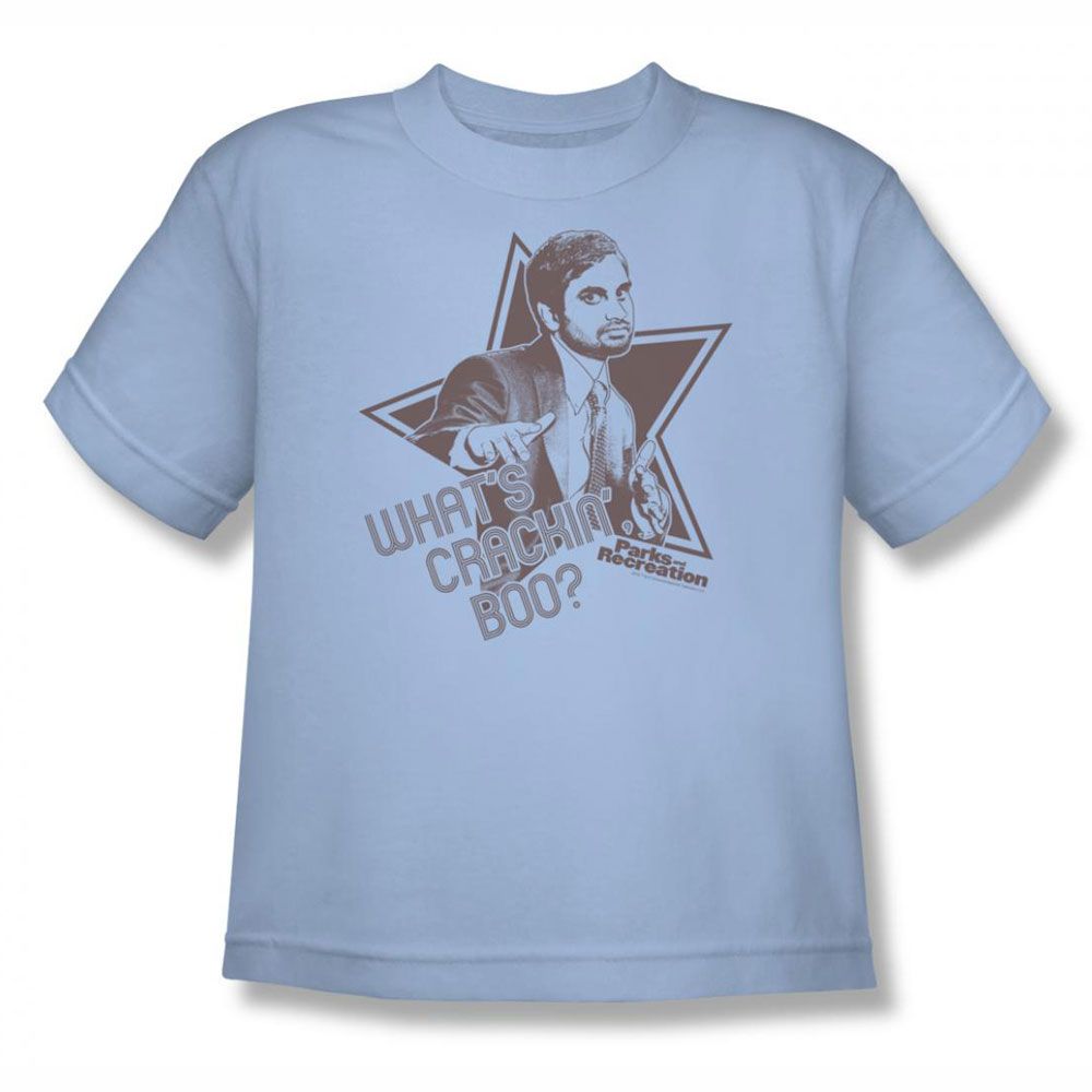 Parks And Recreation Shirt Kids Whats Crackin Light Blue T-Shirt ...