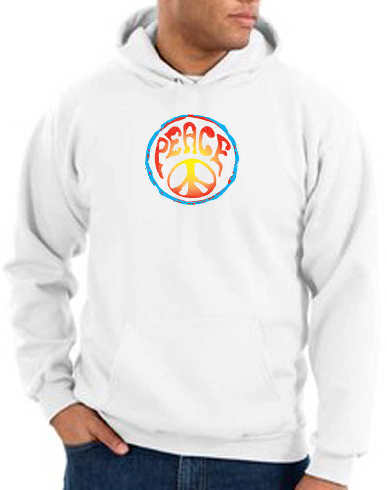 Peace Sign Hoodie Psychedelic Peace Hoody White - Psychedelic Peace ...