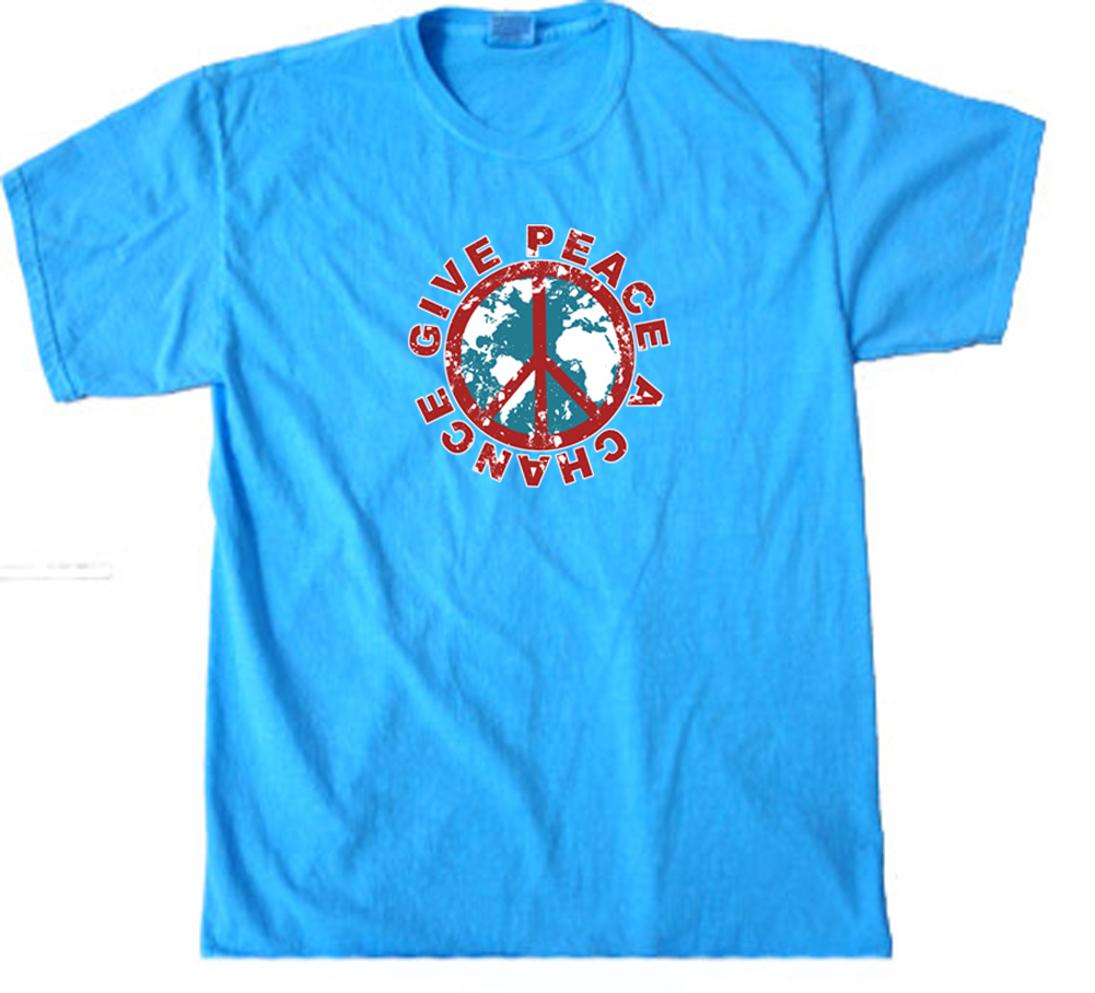 Peace Sign T-shirt - Give Peace A Chance Adult Neon Bright Tee - Peace ...