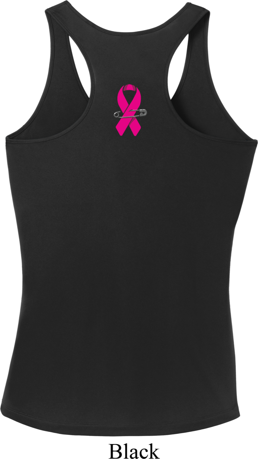 Pink Ribbon Pin Neck Print Ladies Dry Wicking Racerback Tank Top - Pink ...