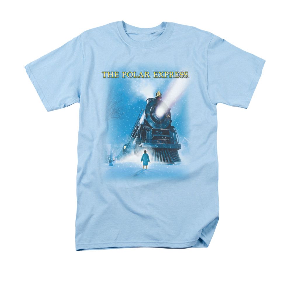 Polar Express Shirt Big Train Adult Light Blue Tee T-Shirt - Polar ...