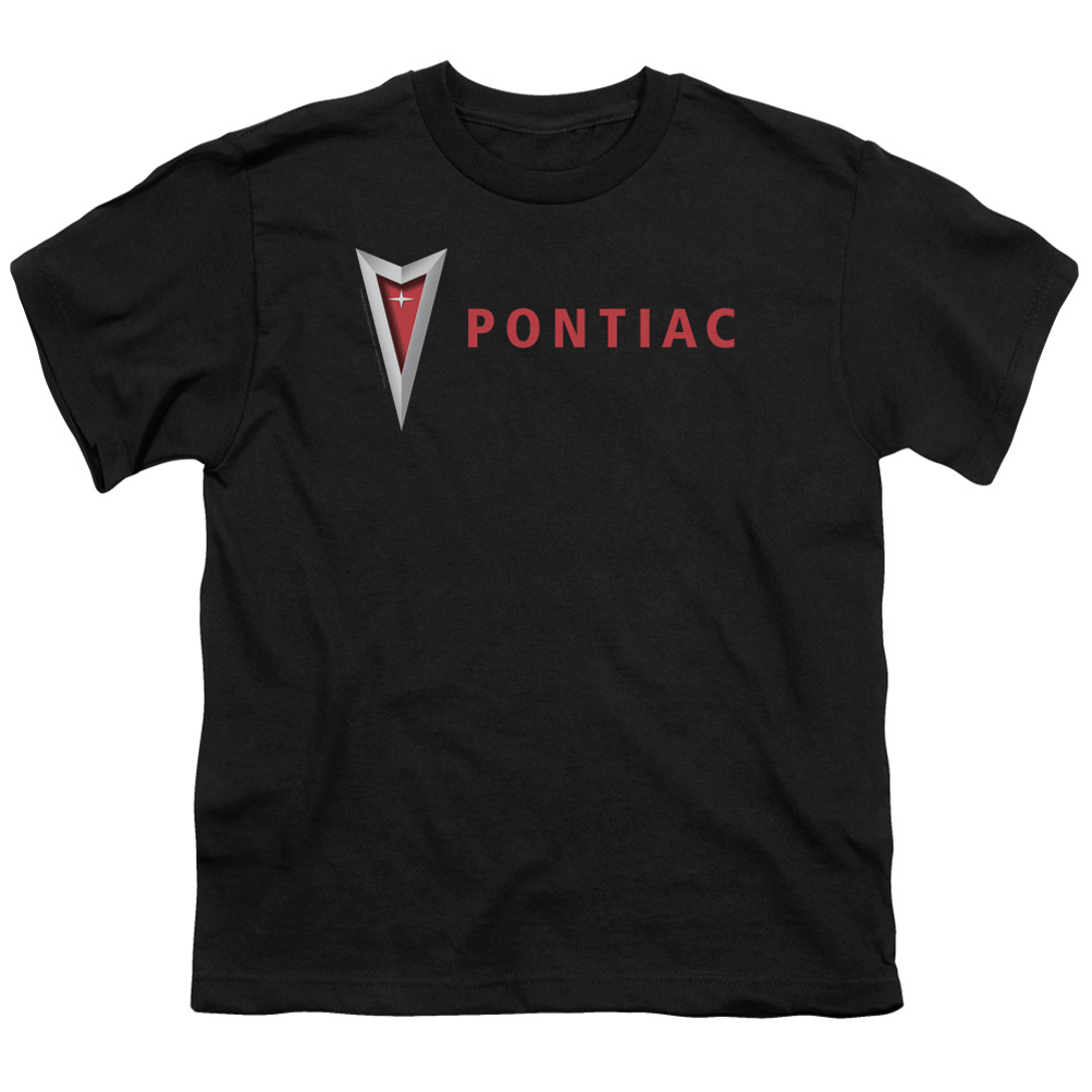 Pontiac Kids Shirt Modern Logo Black T-Shirt - Pontiac Modern Logo Shirts