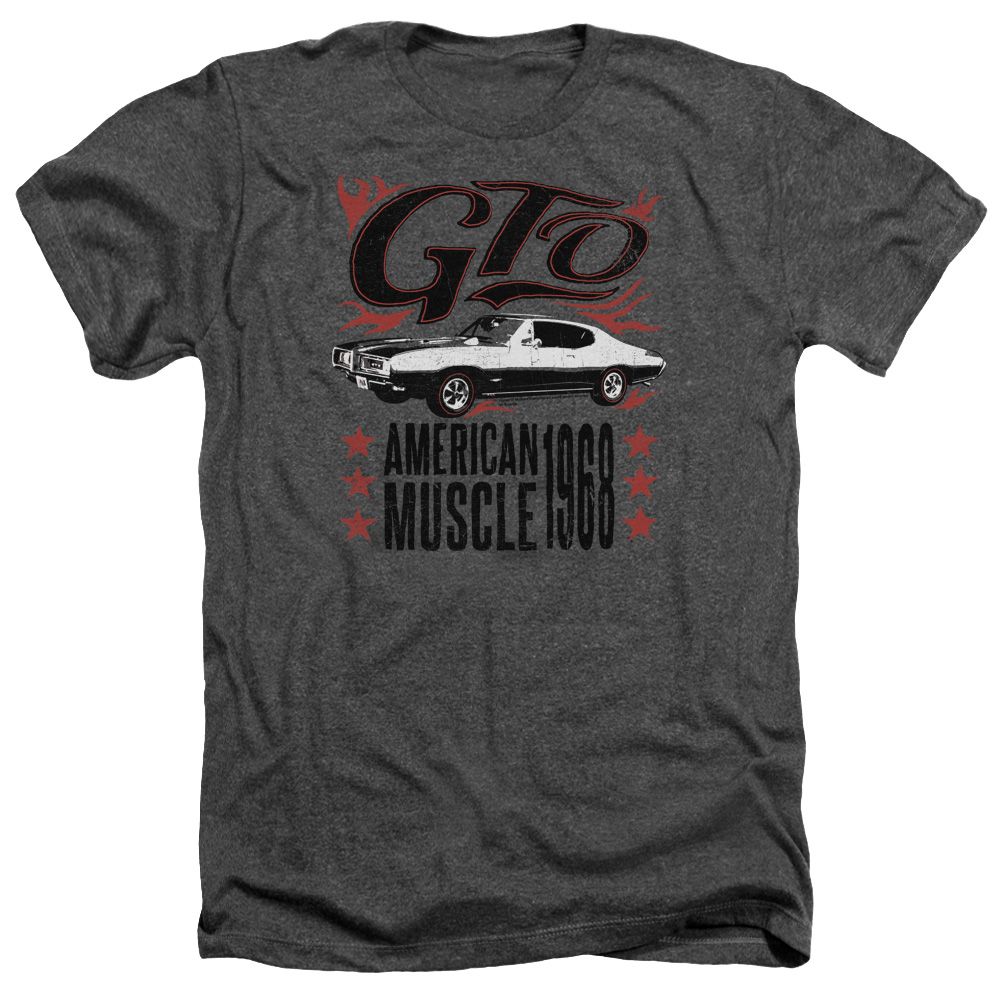 Pontiac Shirt 68 GTO Heather Charcoal T-Shirt - Pontiac 68 GTO Shirts