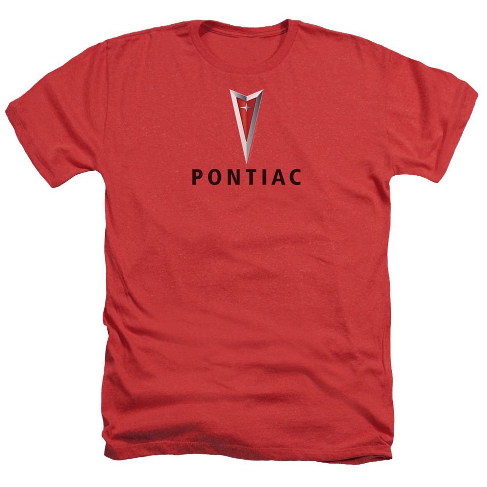 Pontiac Shirt Modern Logo Heather Red T-Shirt - Pontiac Modern Logo Shirts