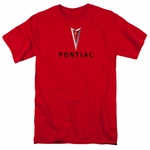 Pontiac Womens Shirt Modern Logo Red T-Shirt - Pontiac Modern Logo Shirts