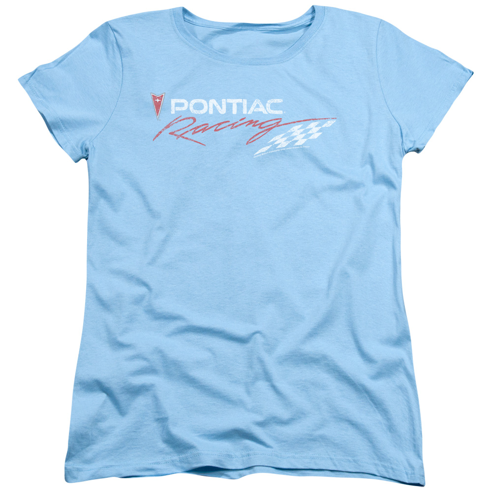 Pontiac Womens Shirt Racing Light Blue T-Shirt - Pontiac Racing Shirts
