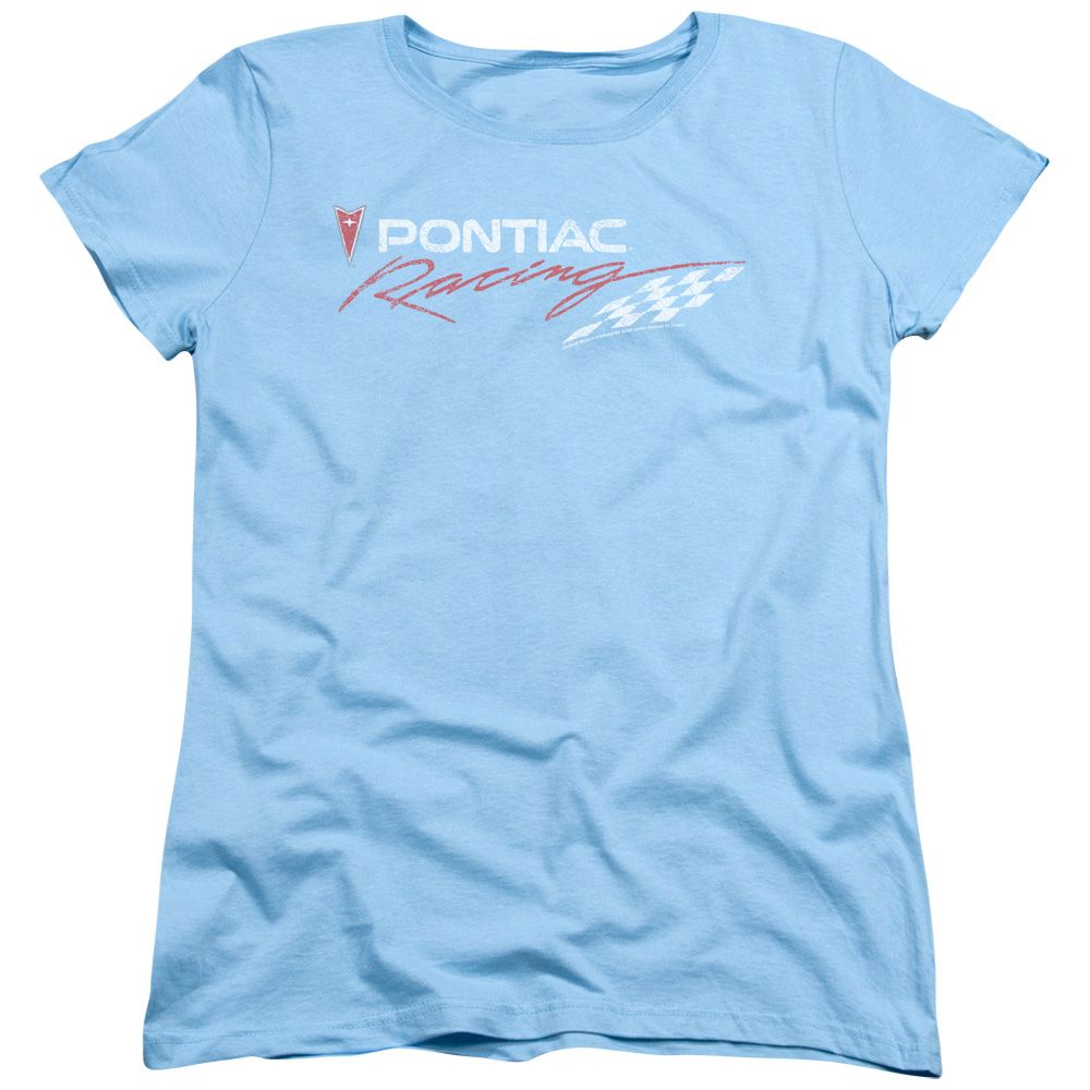Pontiac Womens Shirt Racing Light Blue T-Shirt - Pontiac Racing Shirts