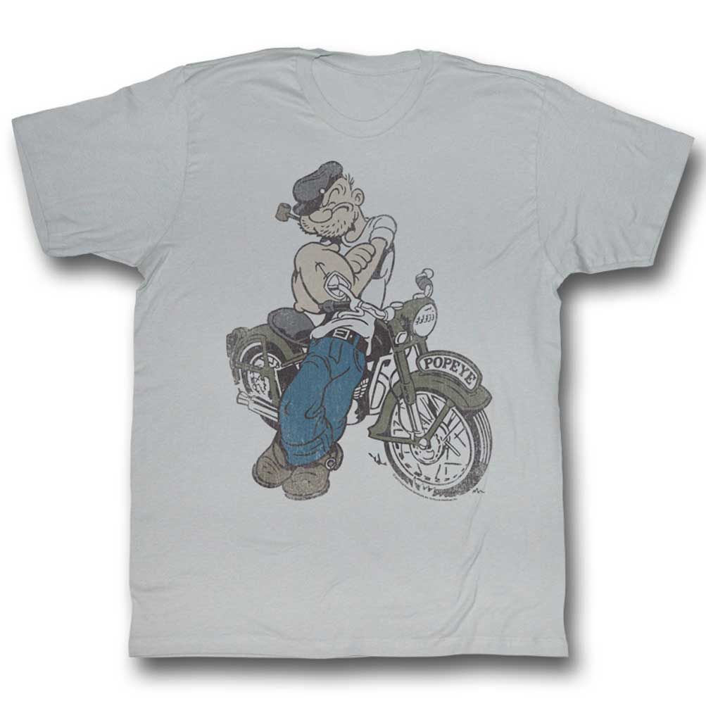 Popeye Shirt Biker Popeye Silver T-Shirt - Popeye Shirts