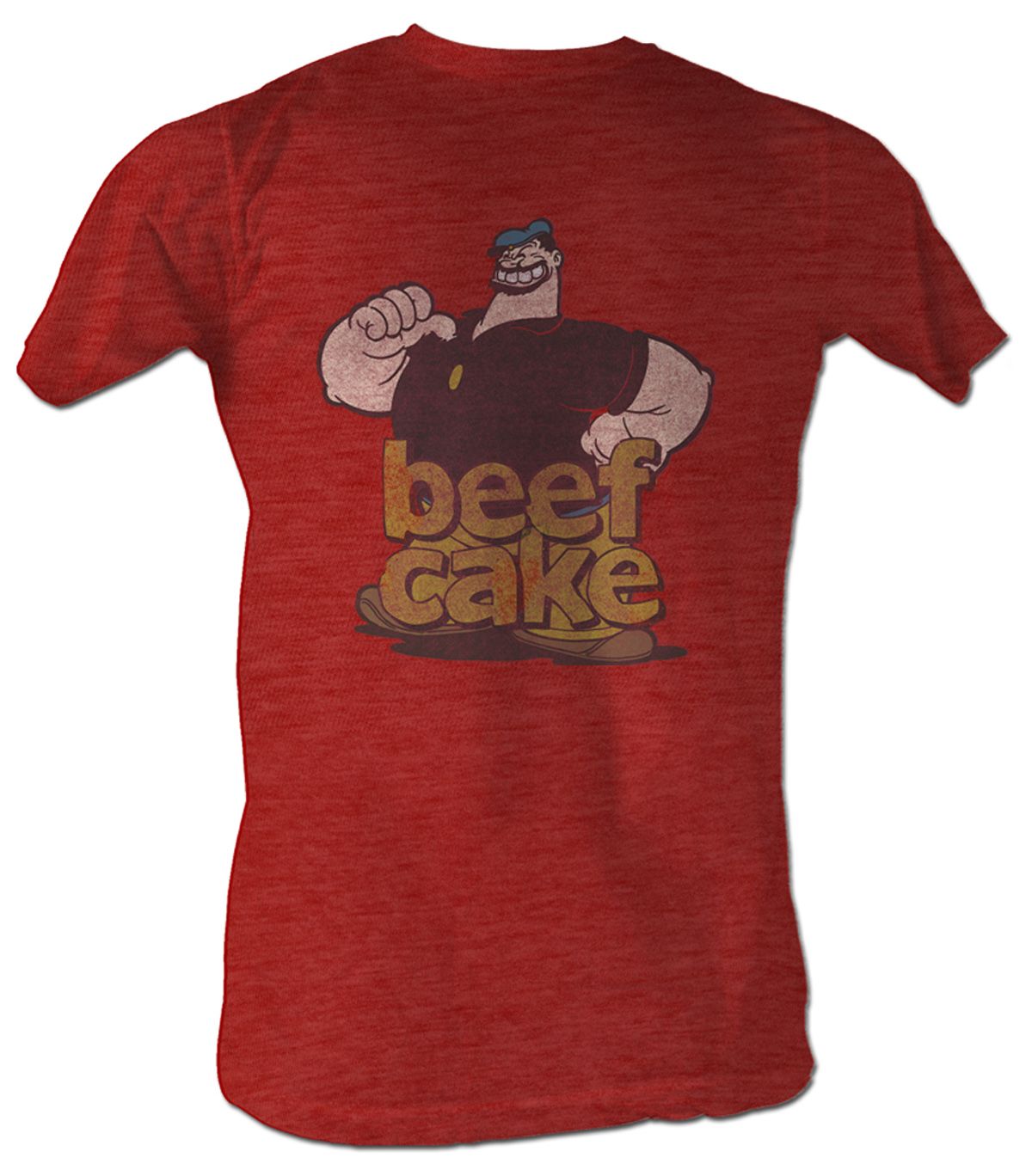 Popeye T-shirt Brutus Beefcake Red Heather Adult Tee Shirt - Popeye Shirts