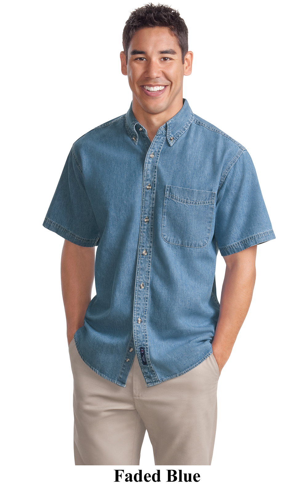 Port Authority Denim Shirt Short Sleeve - Port Authority Casual Dress ...