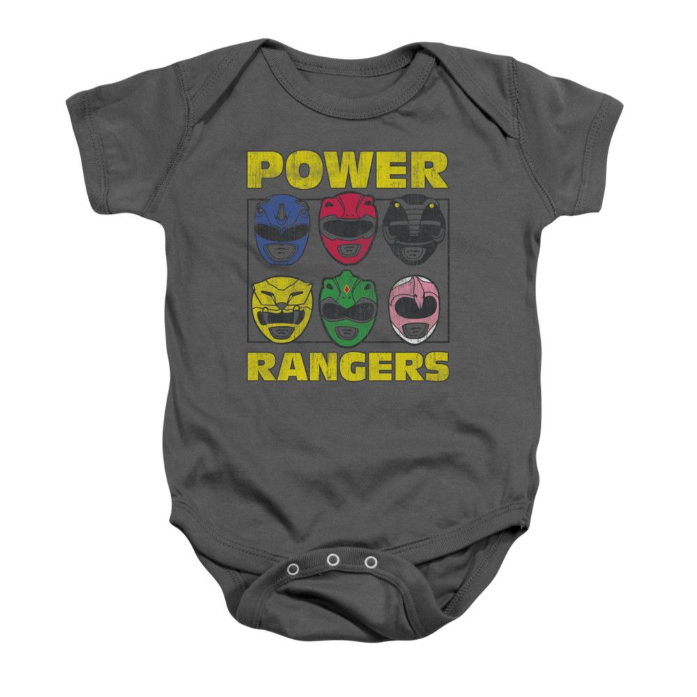 Power Rangers Baby Romper Heads Charcoal Infant Babies Creeper - Power ...