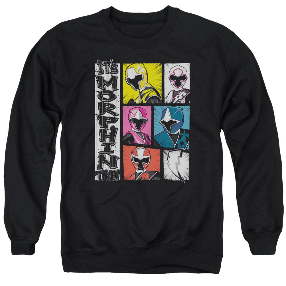 Power Rangers Ninja Steel Sweatshirt Morphin Time Adult Black Sweat ...