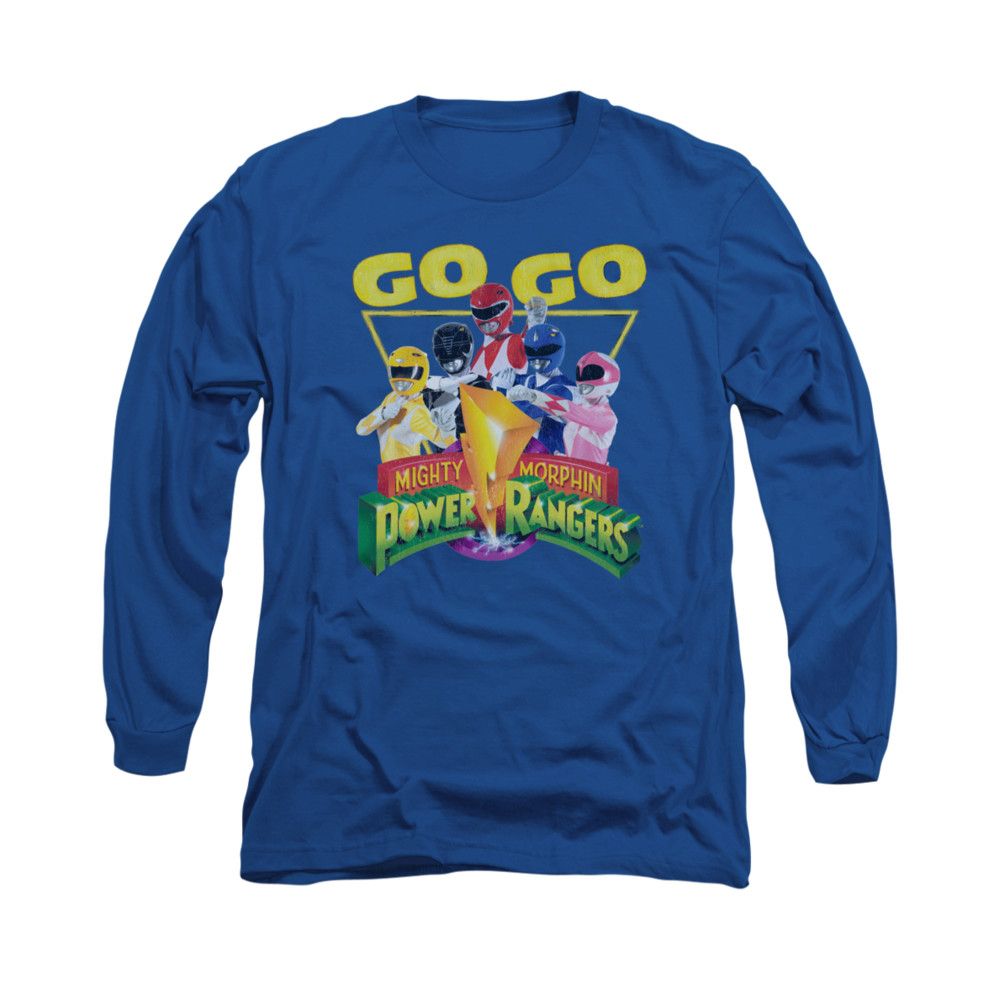 Power Rangers Shirt Go Go Long Sleeve Royal Blue Tee T-Shirt - Power ...