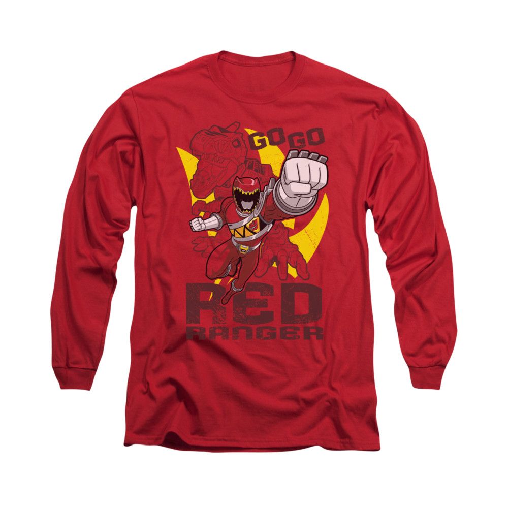Power Rangers Shirt Go Red Long Sleeve Red Tee T-Shirt - Power Rangers ...