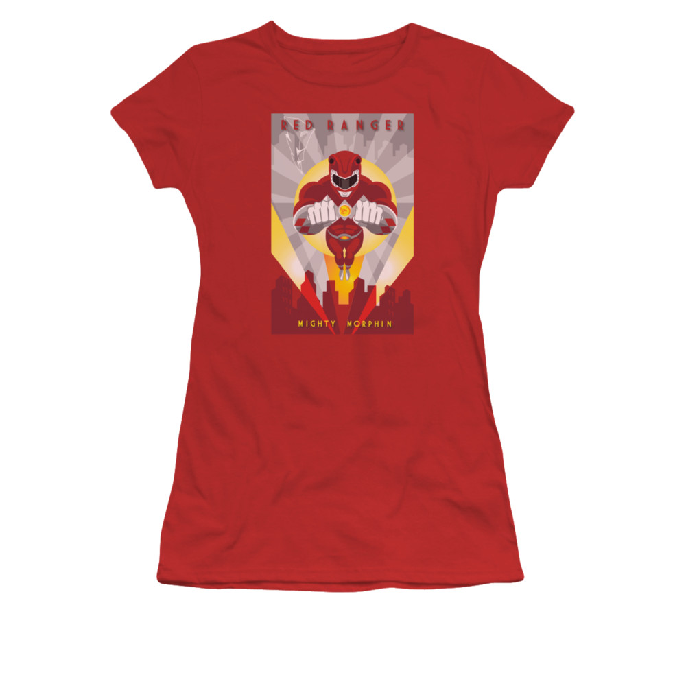 Power Rangers Shirt Juniors Red Ranger Red T-Shirt - Power Rangers Red ...