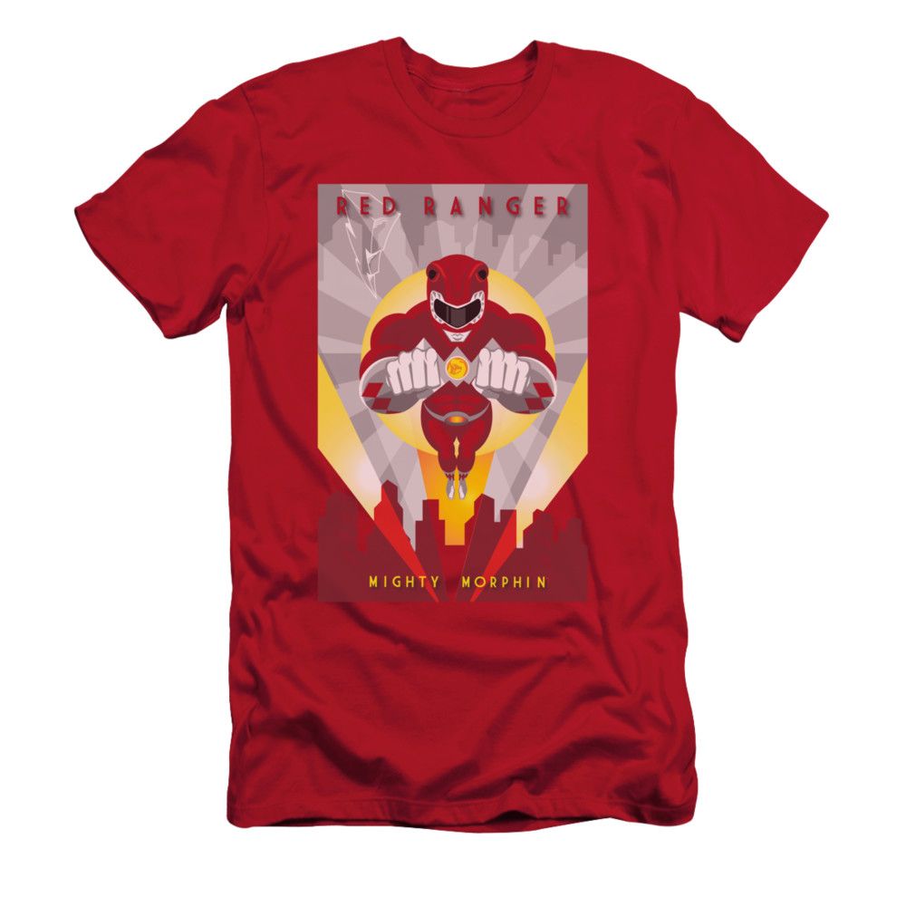 Power Rangers Shirt Slim Fit Red Ranger Red T-Shirt - Power Rangers Red ...