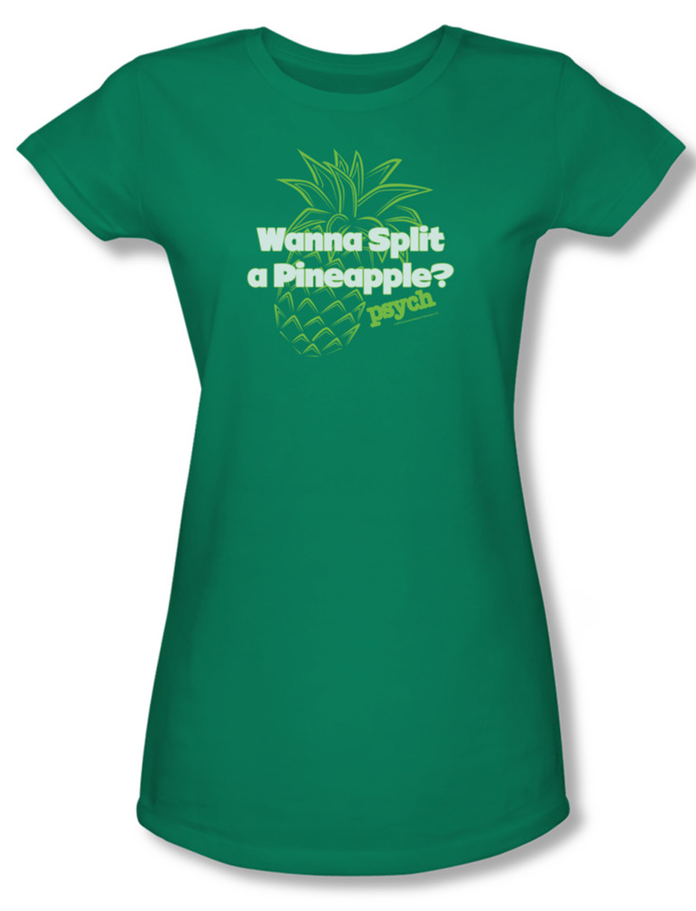 Psych Shirt Juniors Pineapple Split Kelly Green Tee T-Shirt - Psych ...
