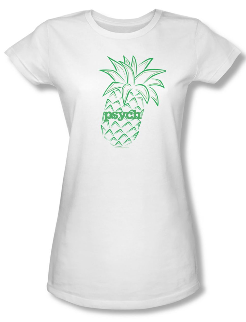 Psych Shirt Juniors Pineapple White Tee T-Shirt - Psych Pineapple Shirts