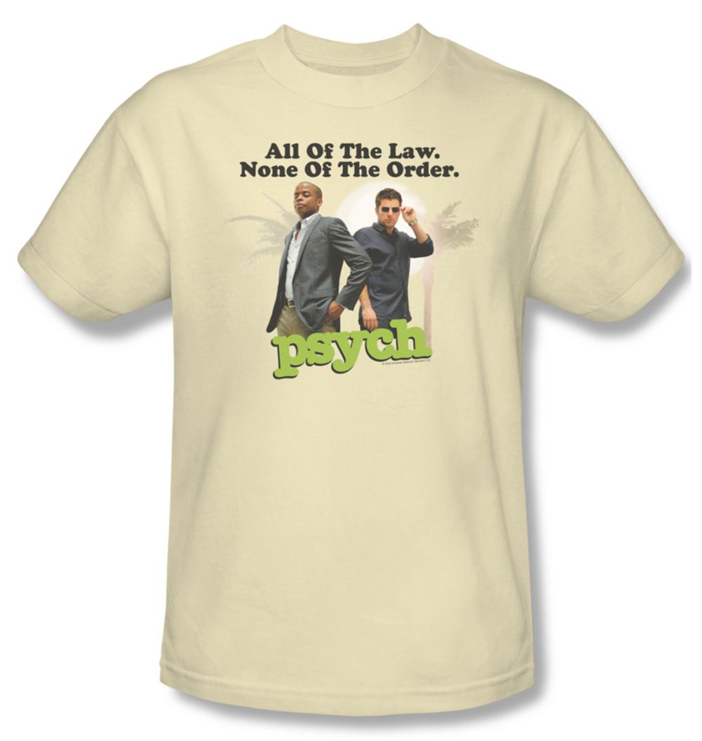 Psych Shirt Palm Trees Adult Cream Tee T-Shirt - Psych Palm Trees Shirts
