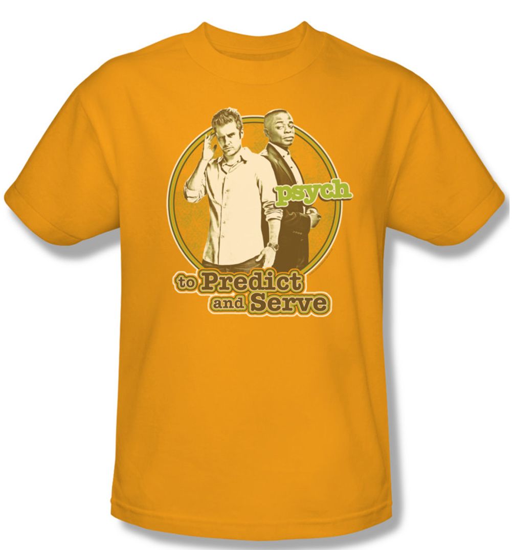 Psych Shirt The Boys Adult Gold Tee T-Shirt - Psych The Boys Shirts