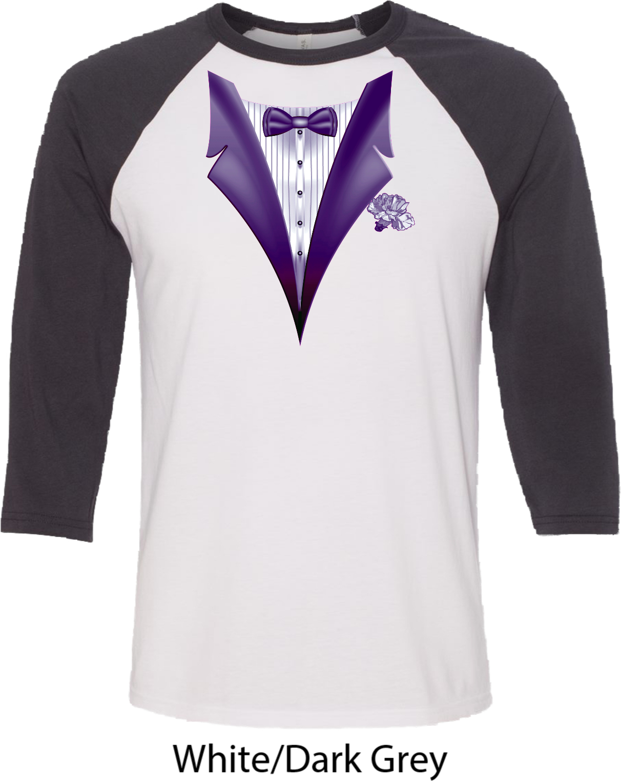 Purple Tuxedo Mens Raglan Shirt - Purple Tuxedo Mens Shirts