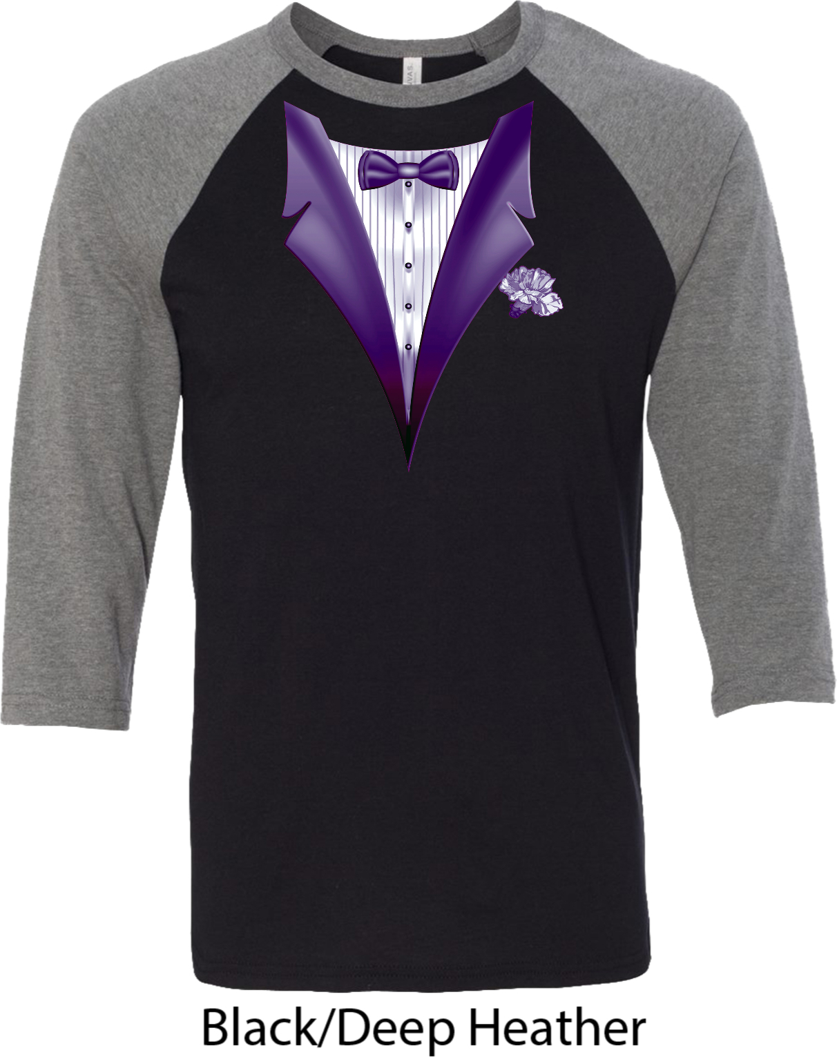 Purple Tuxedo Mens Raglan Shirt - Purple Tuxedo Mens Shirts
