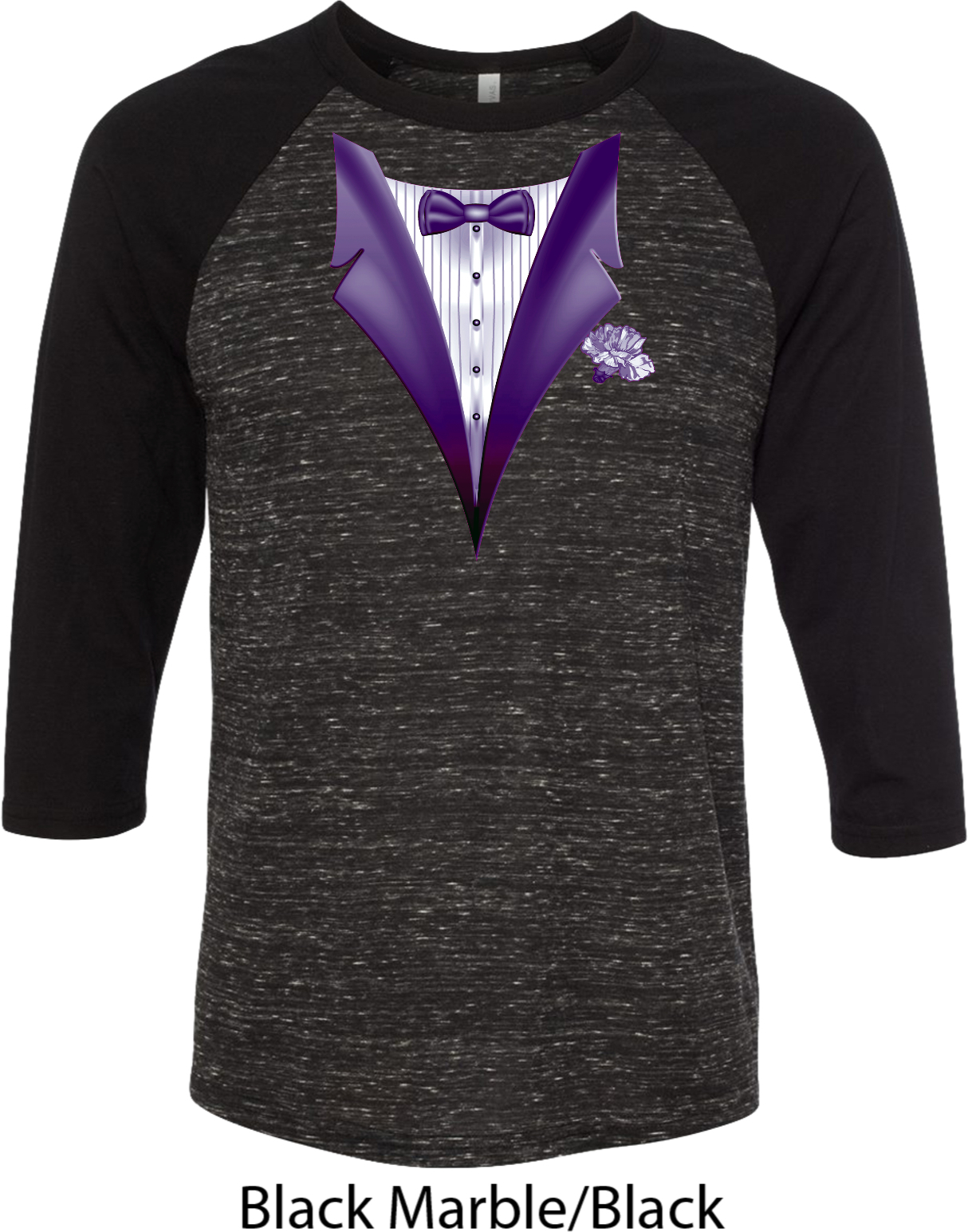 Purple Tuxedo Mens Raglan Shirt - Purple Tuxedo Mens Shirts