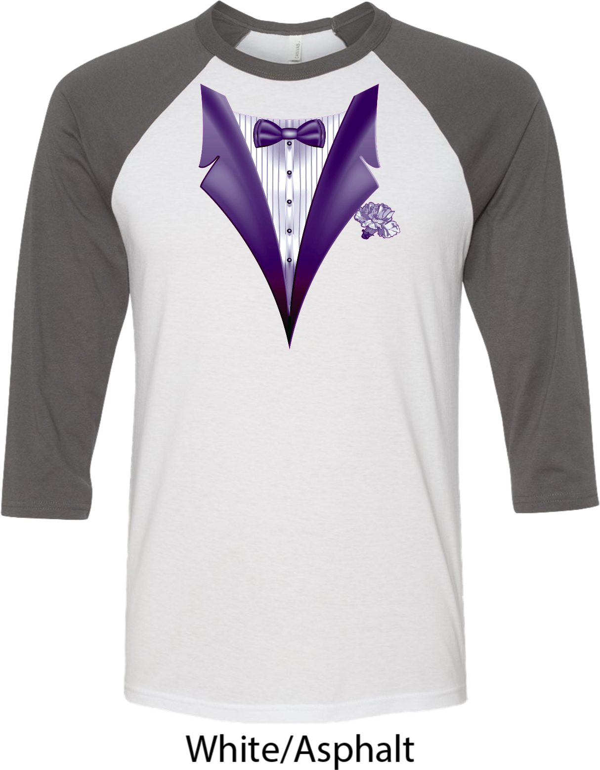 Purple Tuxedo Mens Raglan Shirt - Purple Tuxedo Mens Shirts