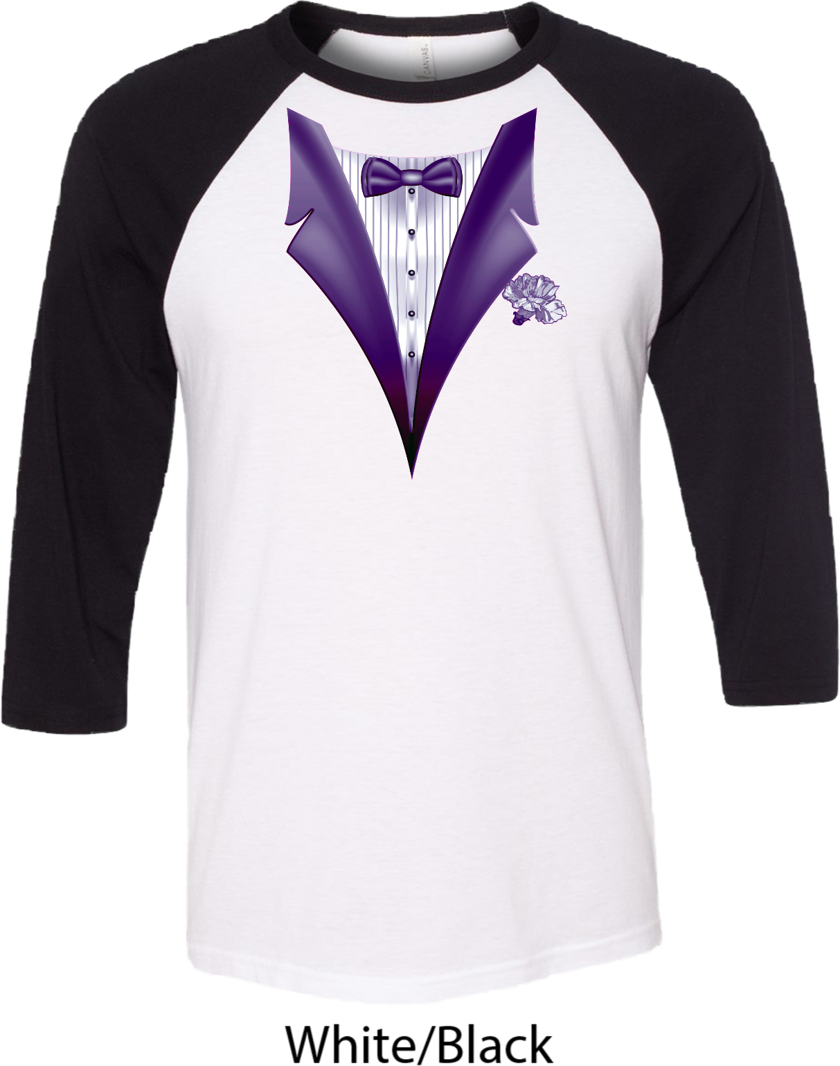 Purple Tuxedo Mens Raglan Shirt - Purple Tuxedo Mens Shirts