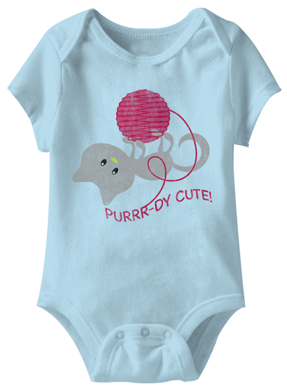 Purrr-dy Cute! Funny Baby Romper Light Blue Infant Babies Creeper ...