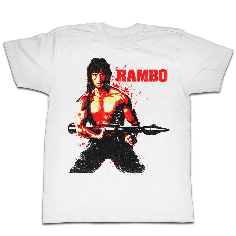 Rambo Shirt Bloodied White T-Shirt - Rambo Shirts