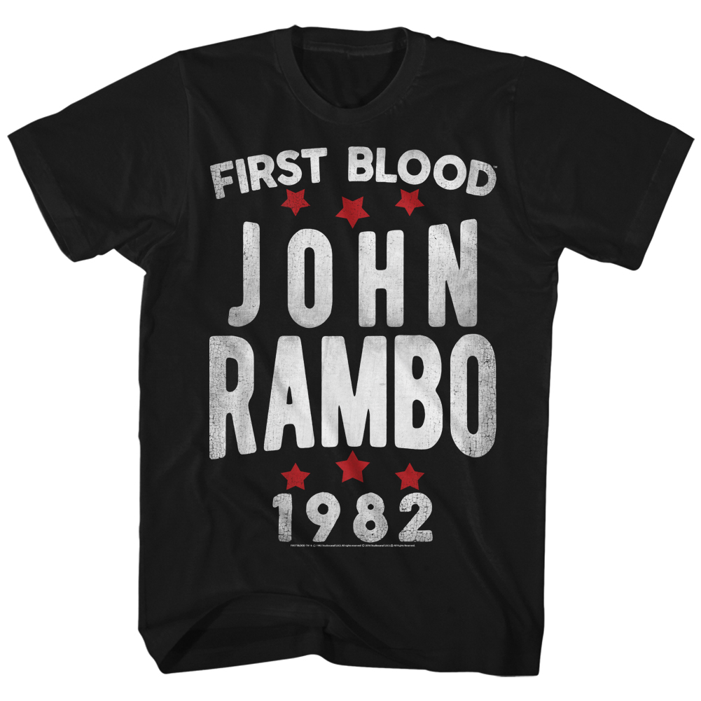 Rambo Shirt First Blood 1982 Black T-Shirt - Rambo Shirts