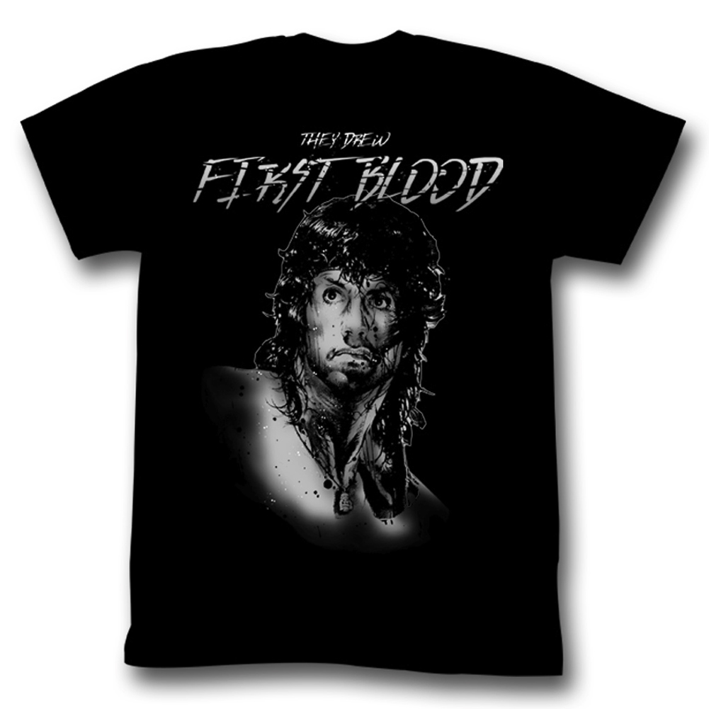 Rambo Shirt First Blood Adult Black Tee T-Shirt - Rambo Shirts
