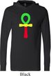 Rasta Ankh Lightweight Hoodie Tee - Rasta Ankh Mens Shirts