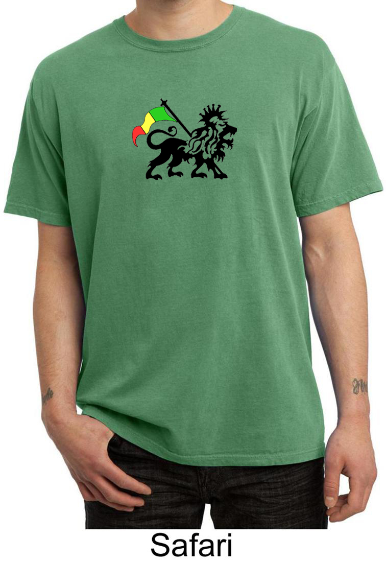 Rasta Lion Pigment Dyed Shirt - Rasta Lion Mens Shirts