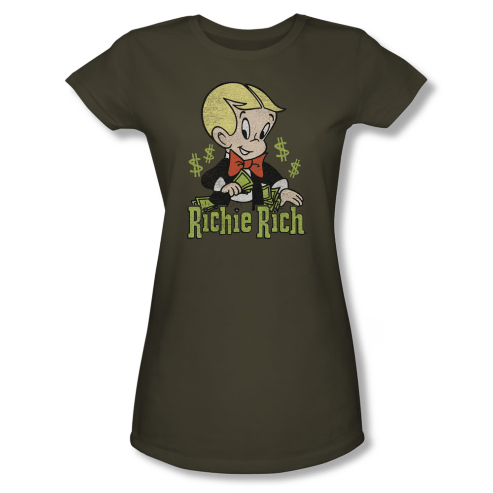 Richie Rich Shirt Juniors Logo Olive Green T-Shirt - Richie Rich Logo ...