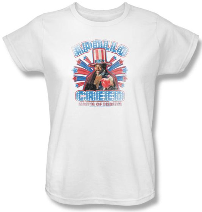 Rocky Ladies T-shirt Apollo Creed Classic White Tee Shirt - Rocky ...