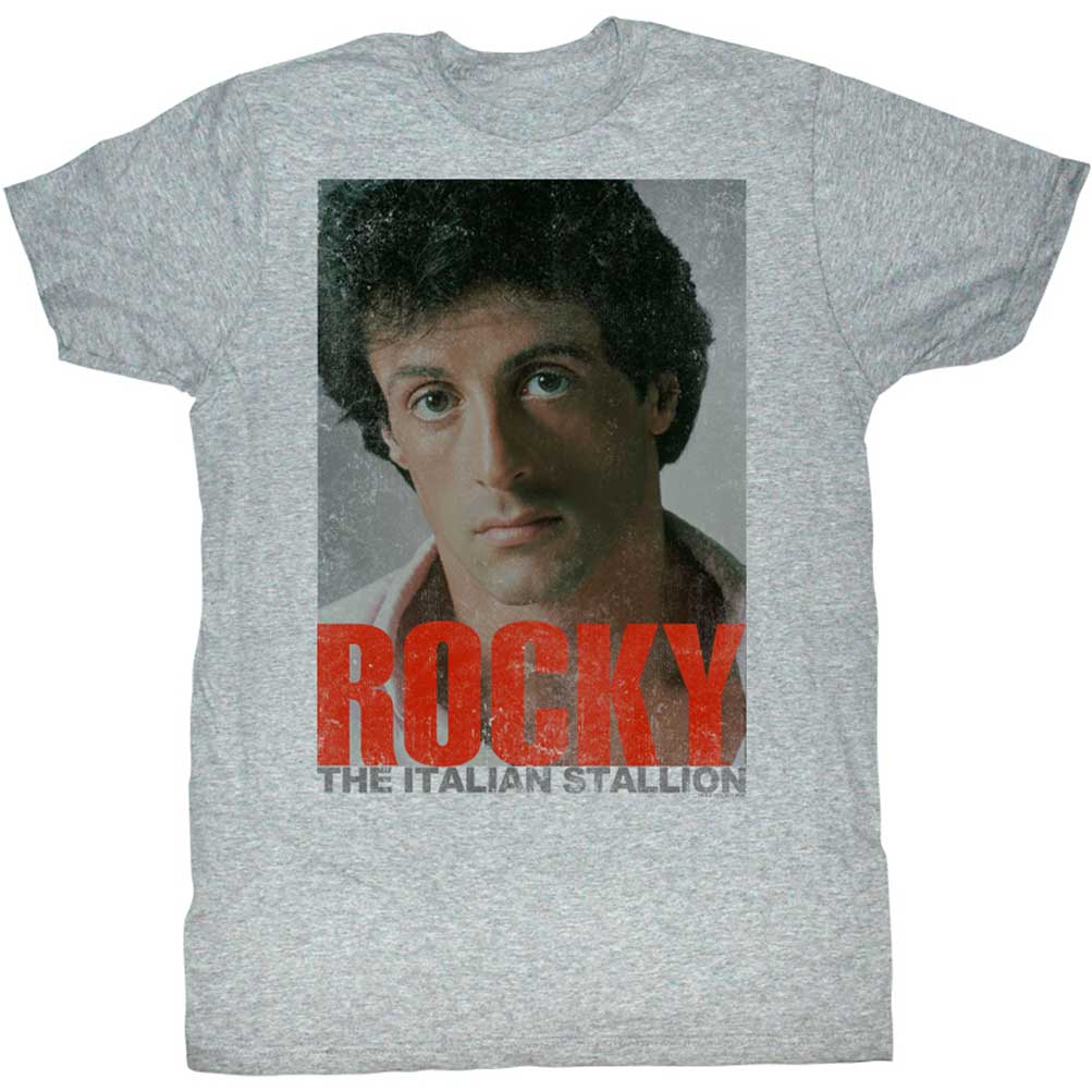 Rocky Shirt Portrait Athletic Heather T-Shirt - Rocky Shirts