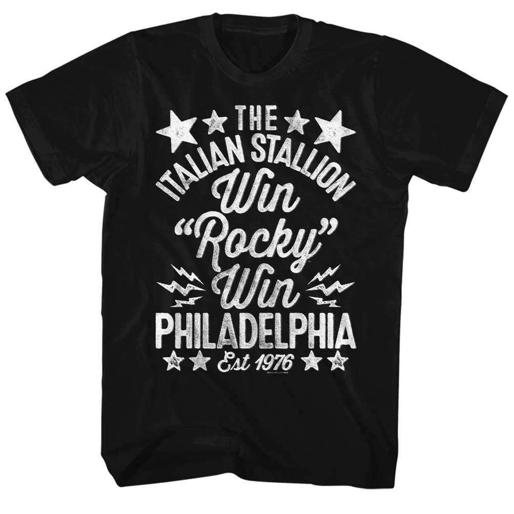 Rocky Shirt Win Rocky Win Black T-Shirt - Rocky Shirts
