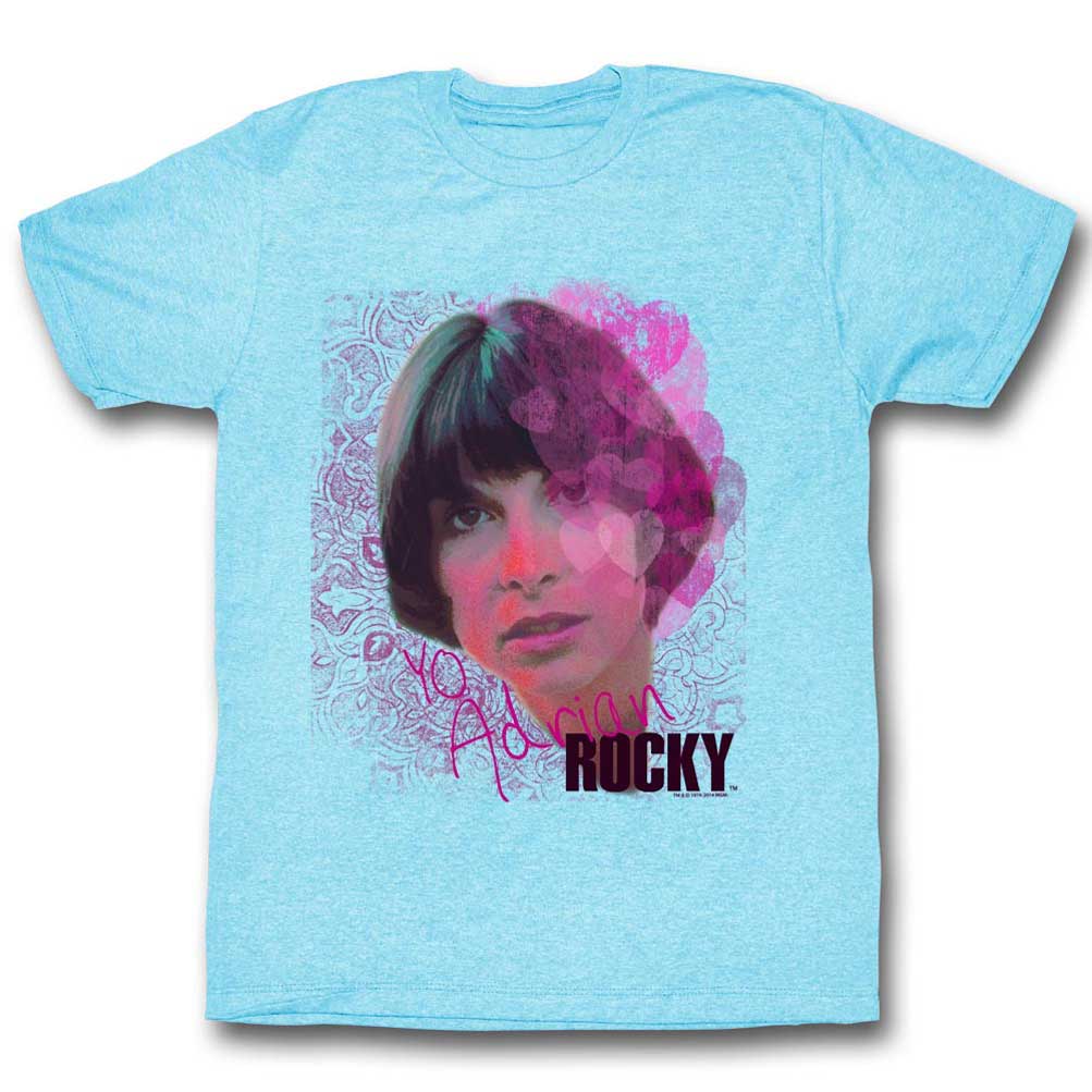 Rocky Shirt Yo Adrian Aqua Blue T-Shirt - Rocky Shirts