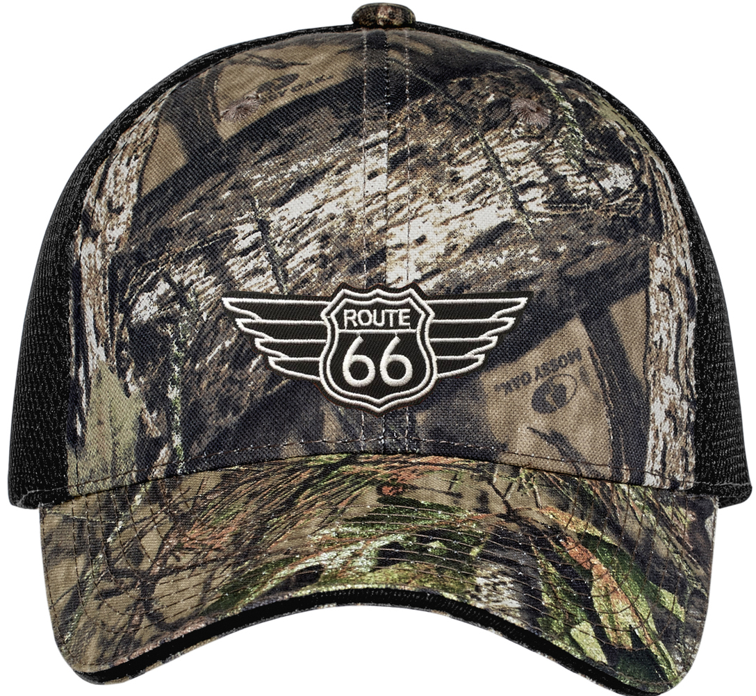 Rt Route 66 Adult Camo Mesh-Back Cap Hat - RT Route 66 Apparel