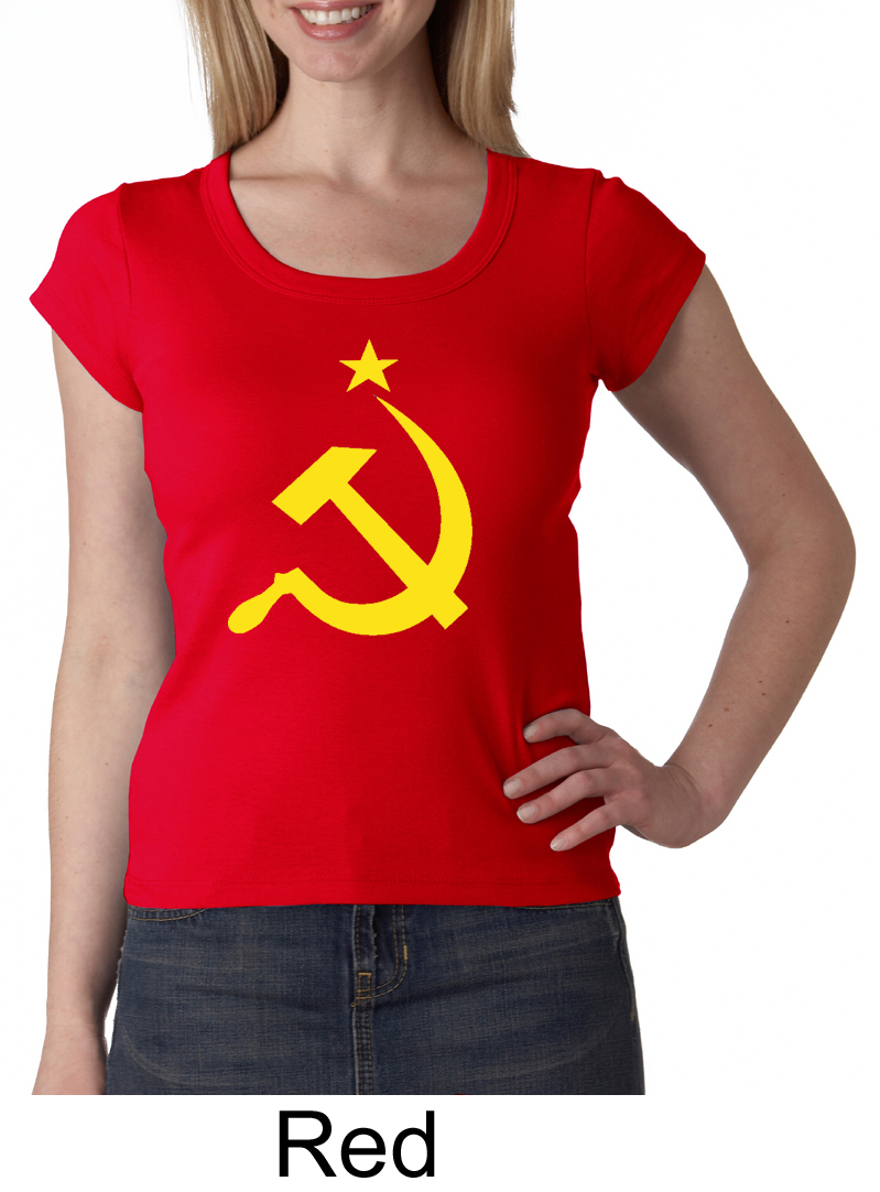 Russian Shirt Hammer and Sickle USSR Ladies Scoop Neck Shirt - Soviet ...