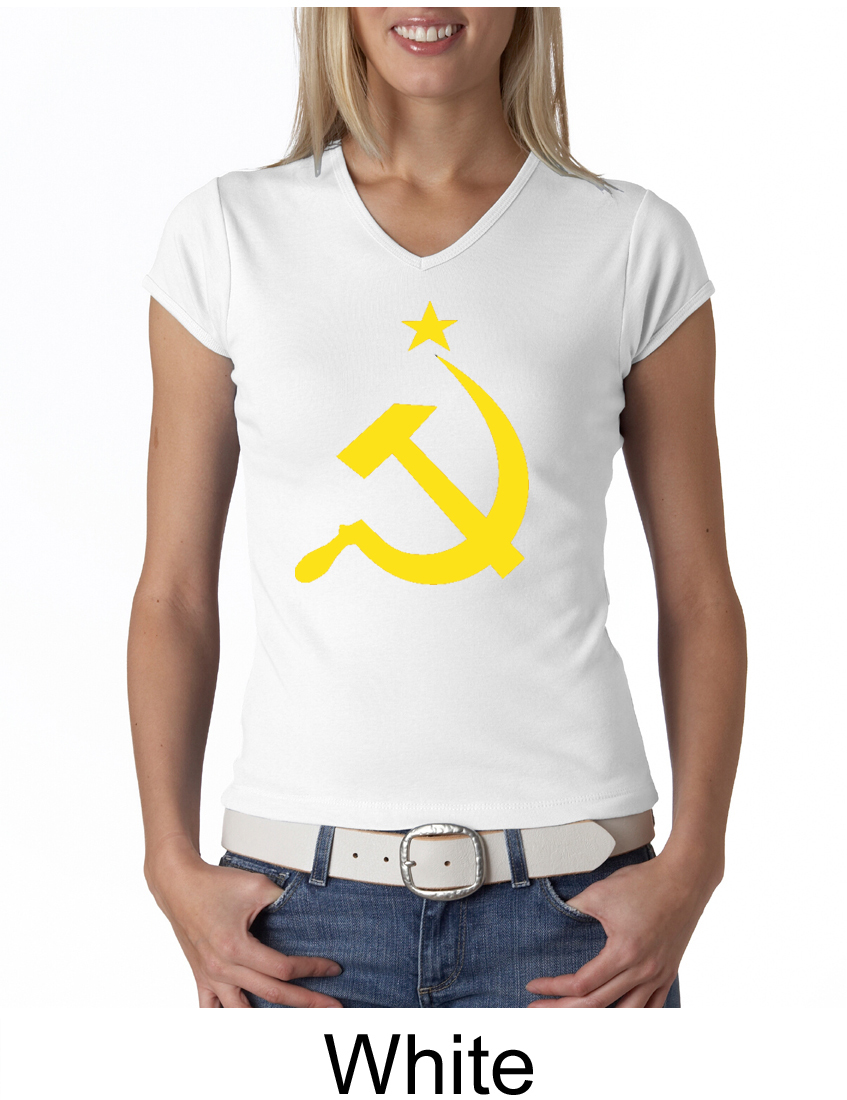 Russian Shirt Hammer and Sickle USSR Ladies V-neck Shirt - Soviet ...
