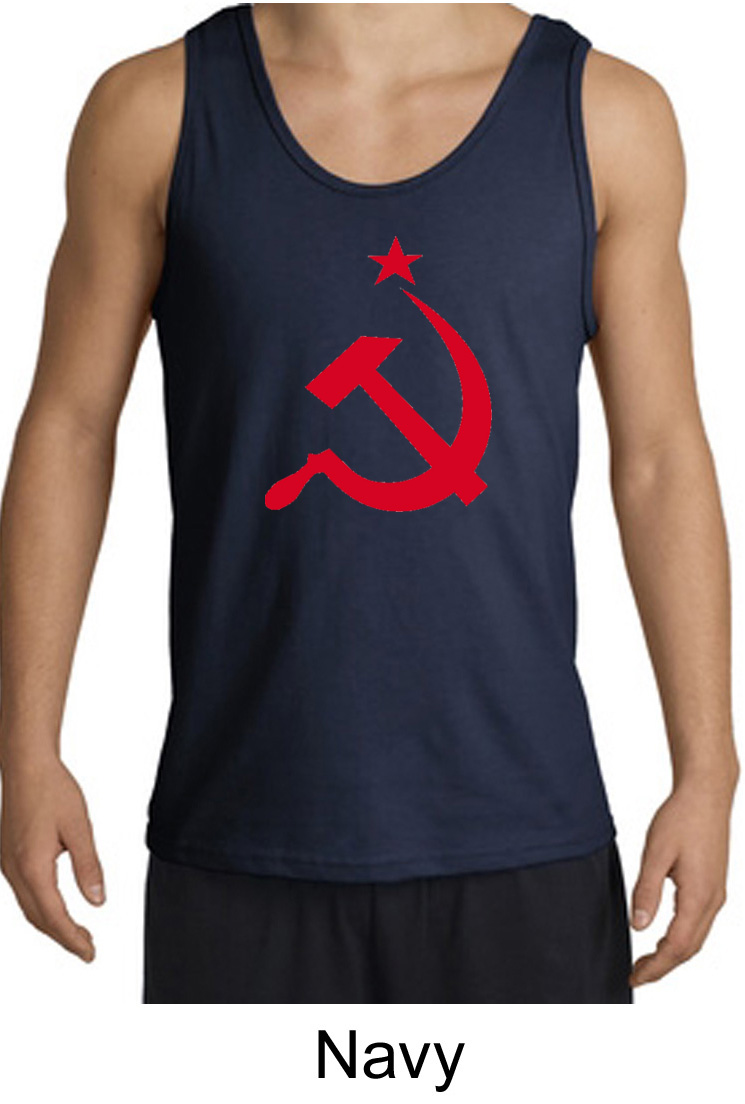 Russian Tank Hammer and Sickle Red Print Adult Tanktop - Hammer and ...