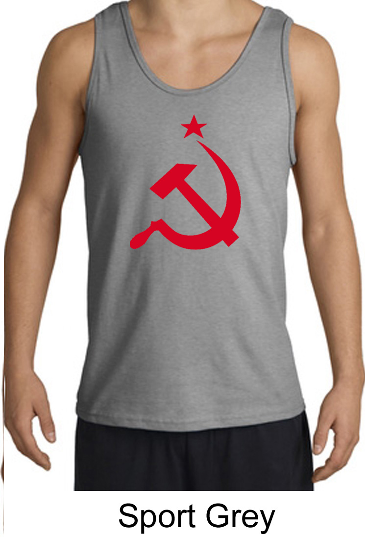 Russian Tank Hammer and Sickle Red Print Adult Tanktop - Hammer and ...